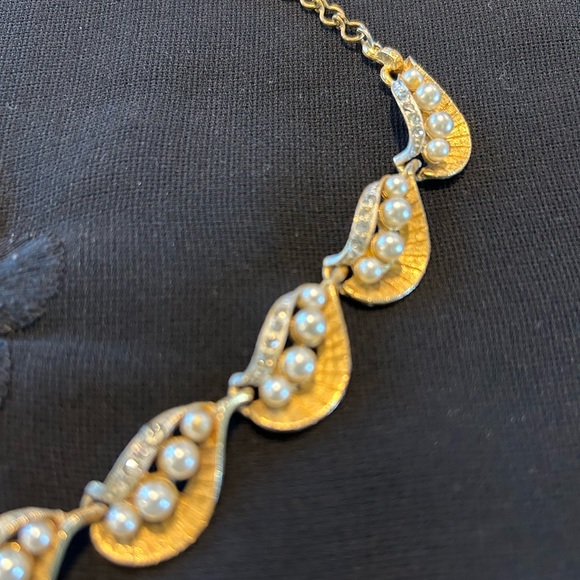 BSK | Jewelry | Vtg Signed Gorgeous Gold Tone Metal And Fake Pearl Choker By Bsk | Poshmark